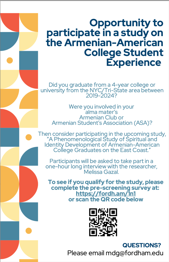 Assist with Fordham PhD student dissertation research and data collection – The Krikor and Clara ...